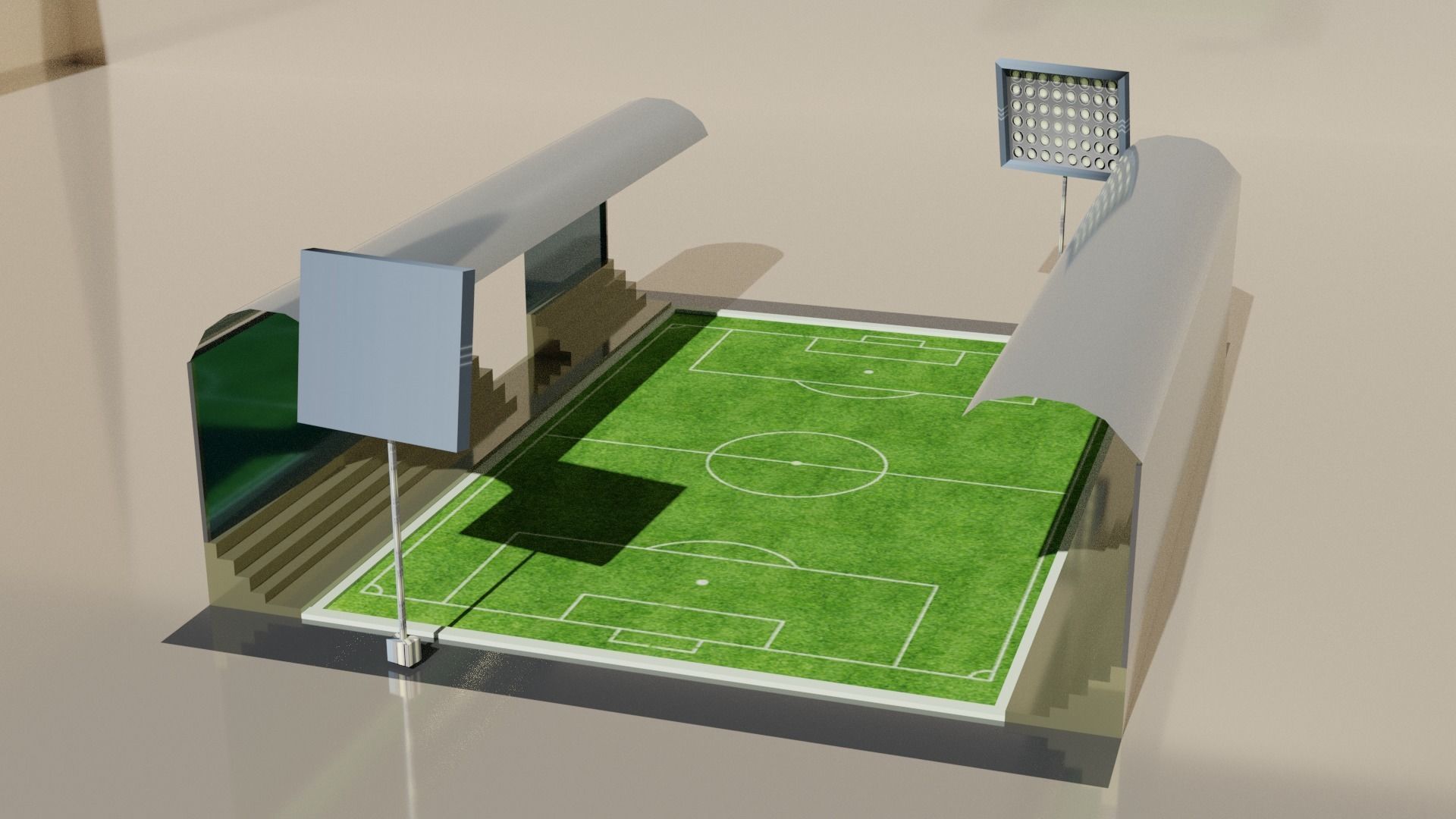3D model football ground VR / AR / low-poly | CGTrader