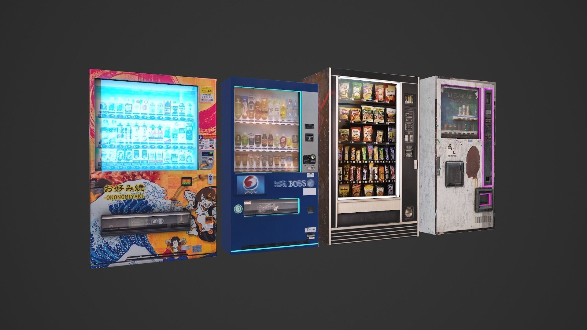 3D model Vending Machine Pack VR / AR / low-poly | CGTrader