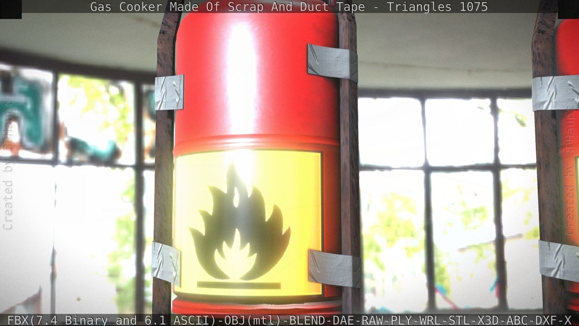 3D model Gas Cooker Made Of Scrap And Duct Tape VR / AR / low-poly ...