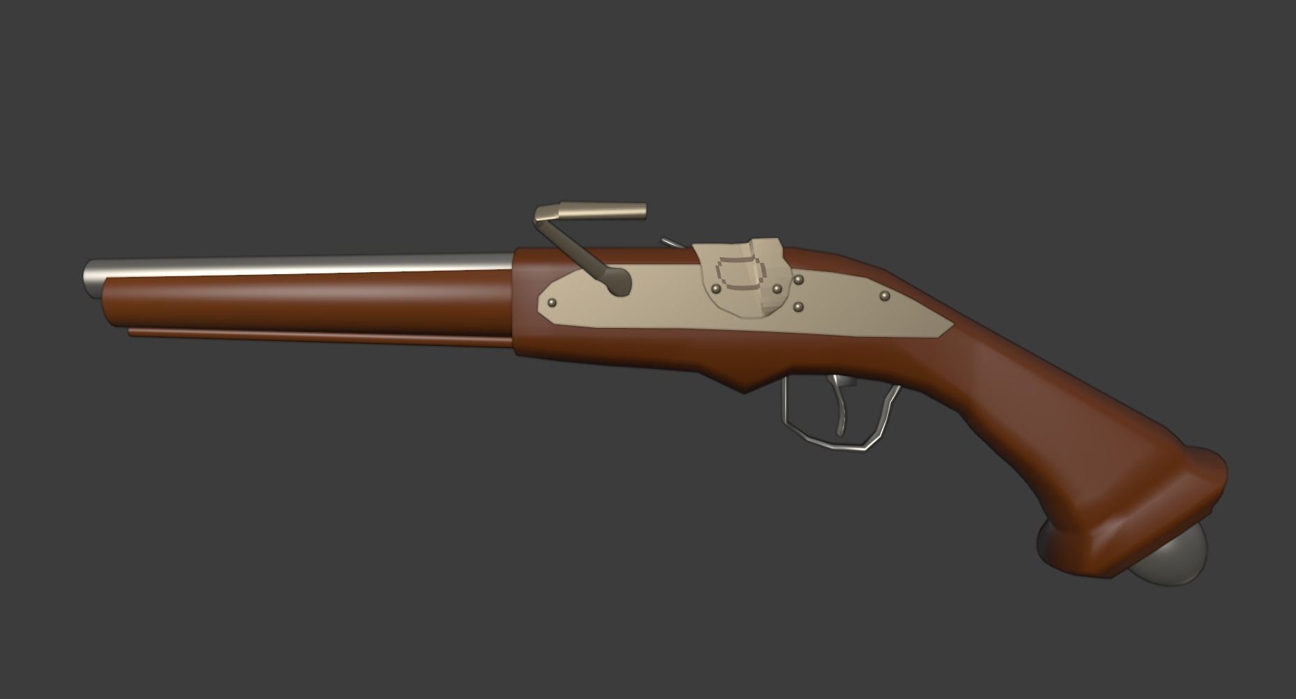 MatchLock Pistol free 3D model | CGTrader
