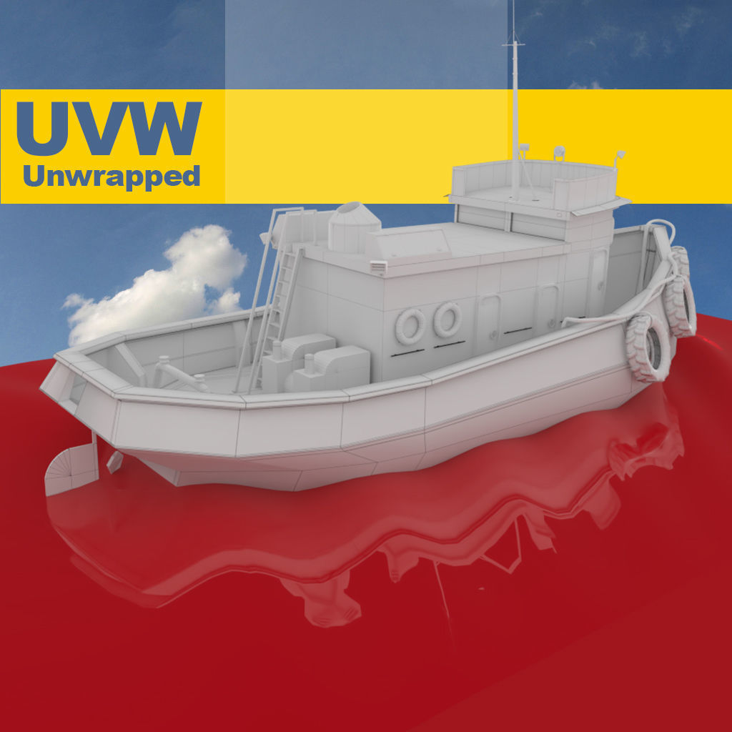 Untextured clay model of harbor pier and fishing boats - Update 3D ...