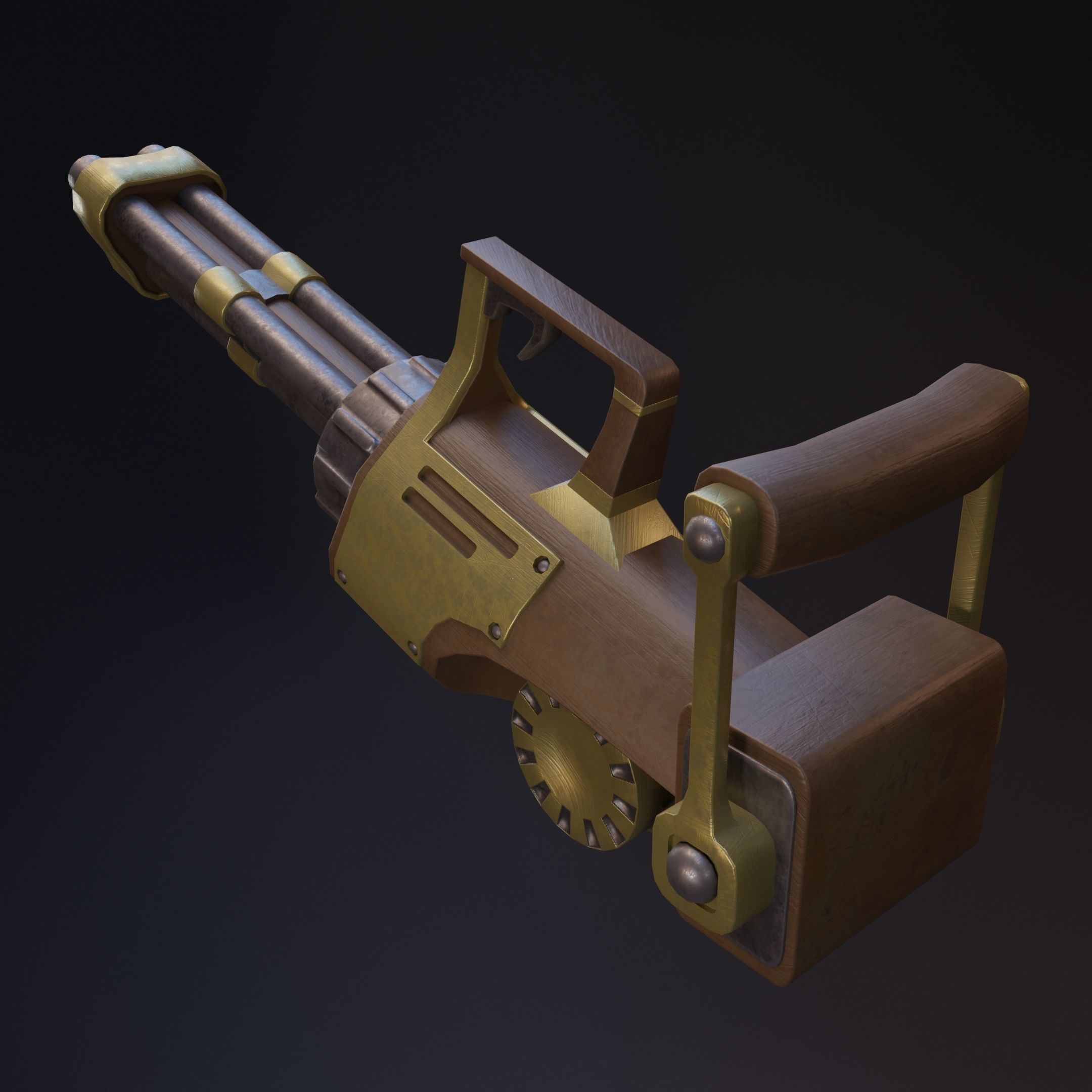 3D model Steam-punk style Minigun VR / AR / low-poly | CGTrader