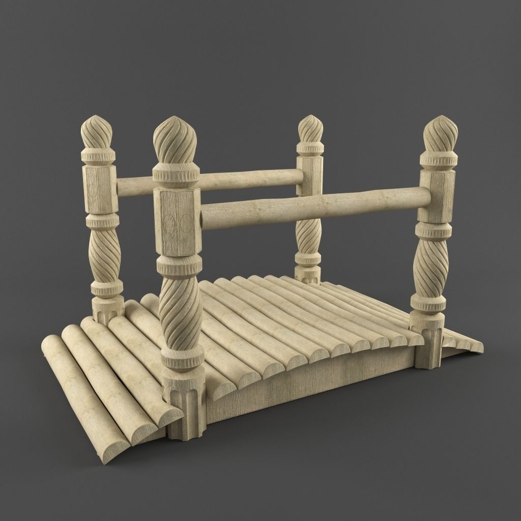 Brige wooden bridge free 3D model | CGTrader