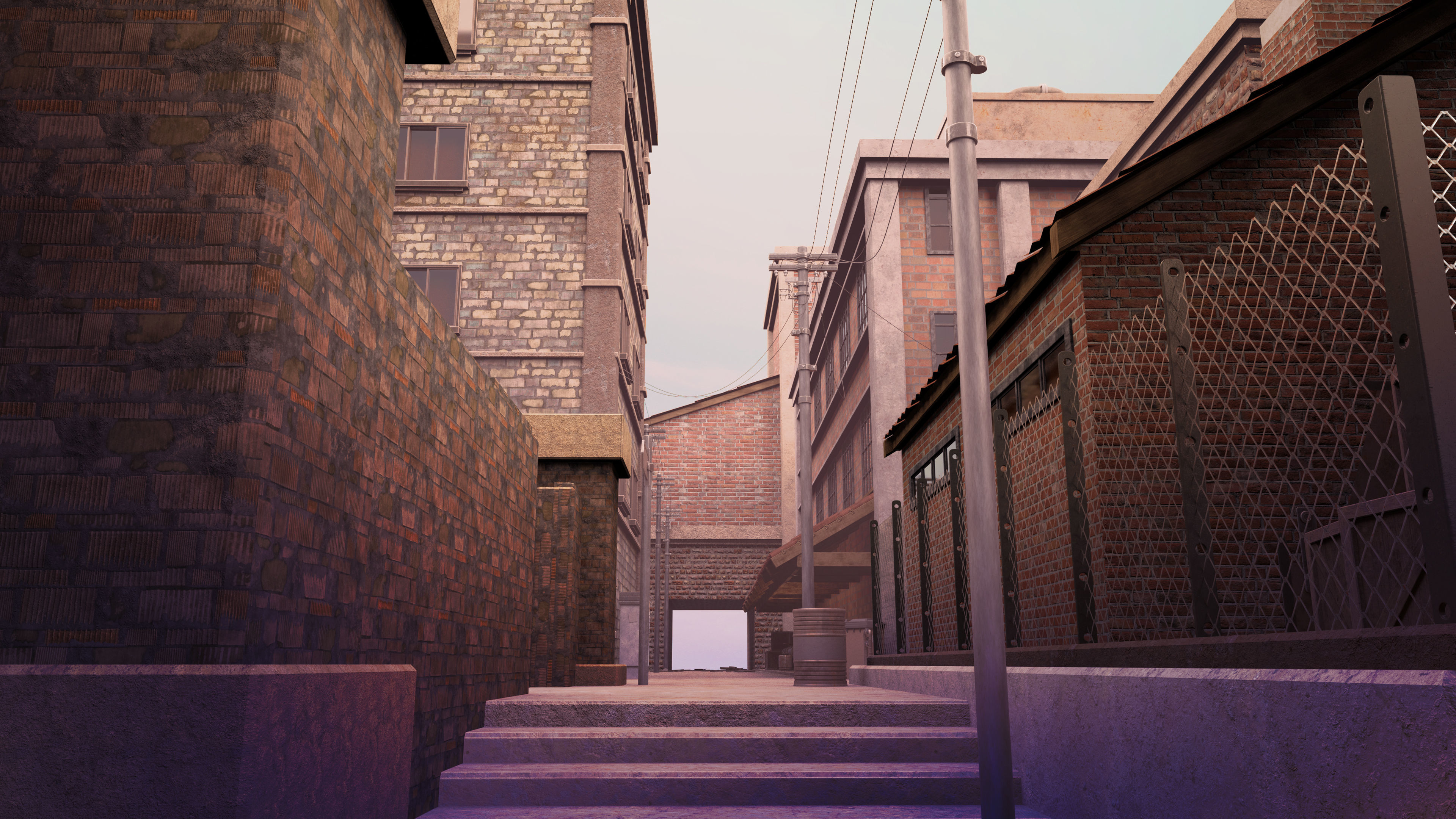 Exterior Alleyway Set 3D model | CGTrader