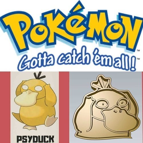 Pokemon Psyduck Cookie Cutter Stamp Cake Decorating 3D model animated ...