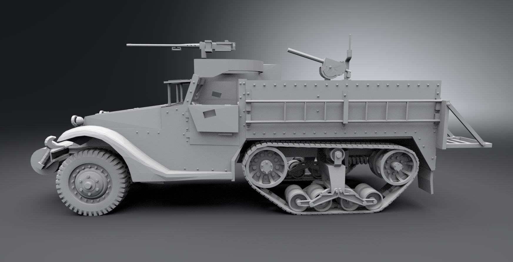 M3 Half Track Scale model 3D model 3D printable | CGTrader
