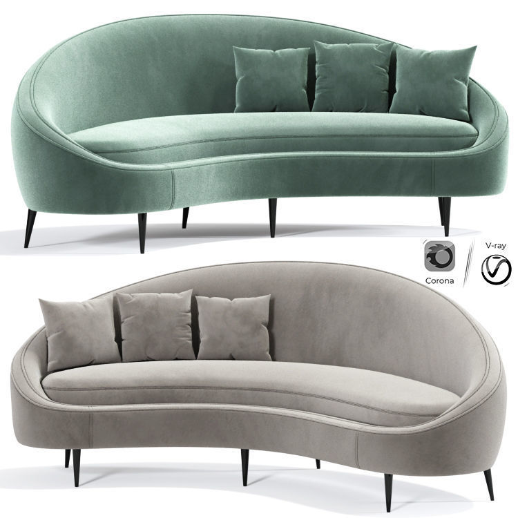 Ether Peddler Curved Sofa 3D model | CGTrader