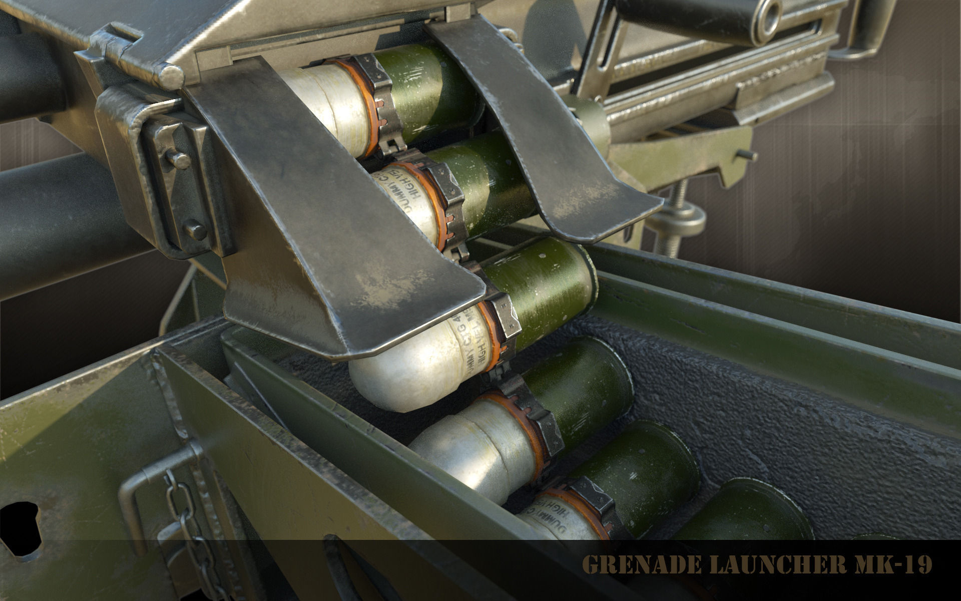 3D model Grenade Launcher MK-19 VR / AR / low-poly | CGTrader