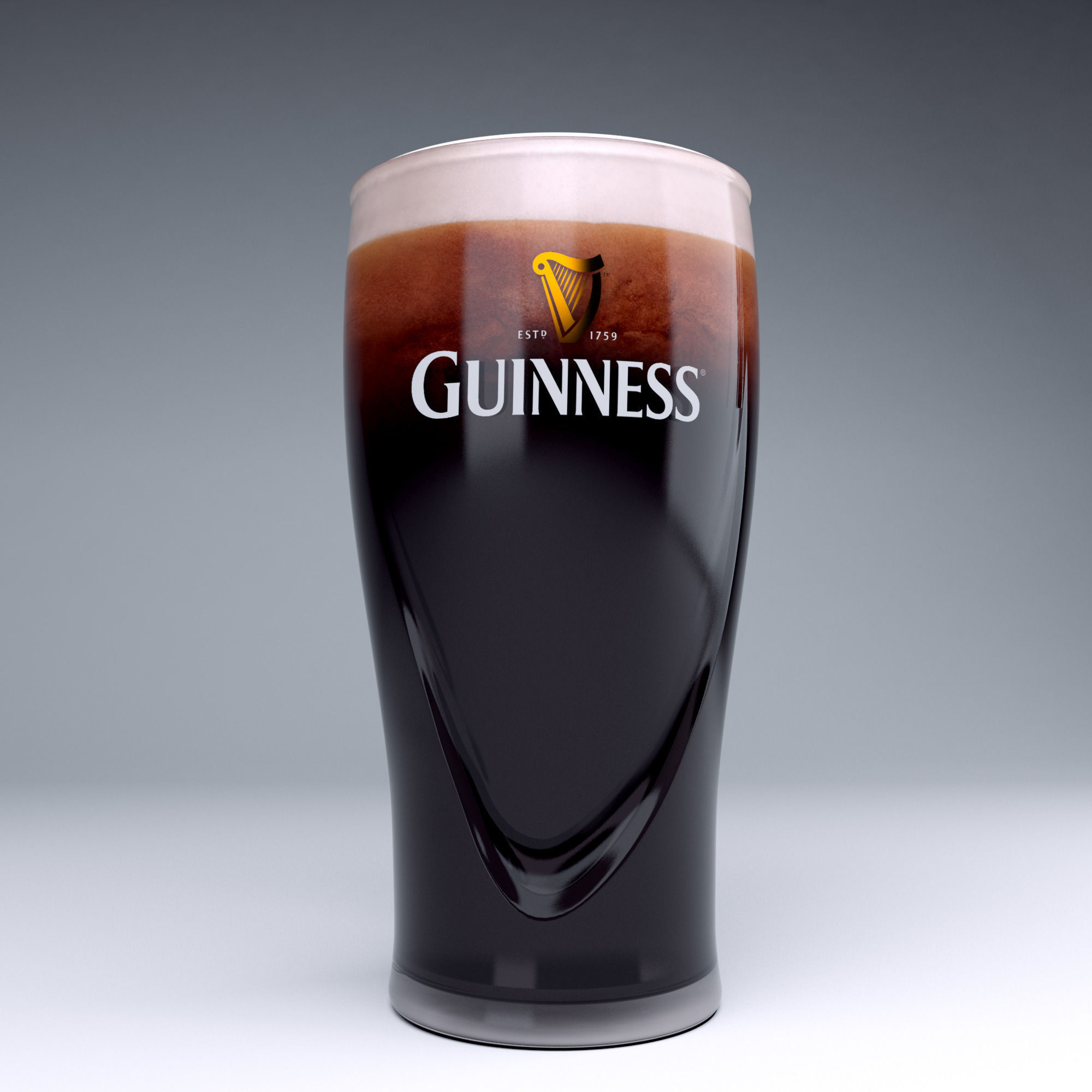 Guinness Beer Glass 3d Model Cgtrader