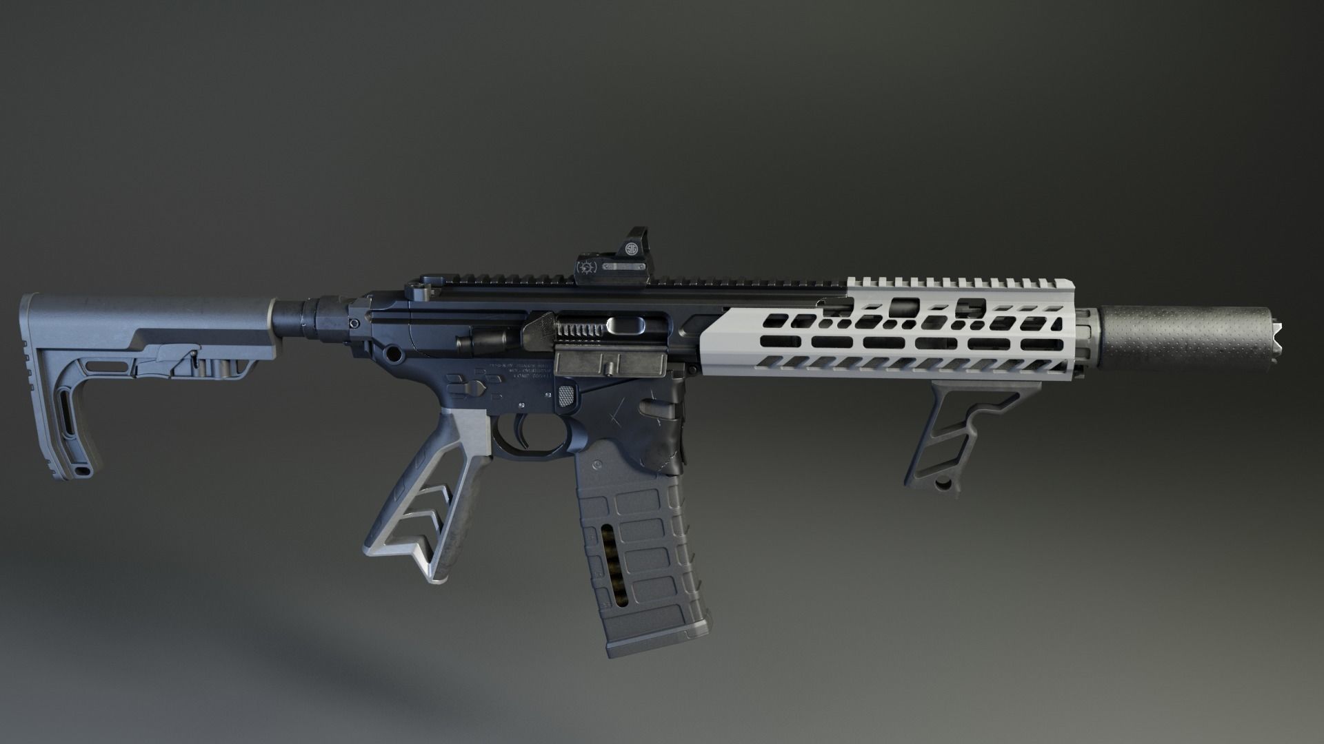 3D model Sig Sauer MCX Custom build Sig Sauer MCX Virtus VR / AR / low ...