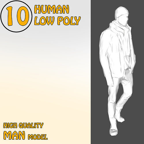 3D model Low Poly People 10 Low-poly 3D model human VR / AR / low-poly ...