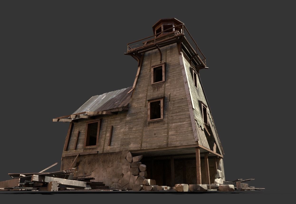 Destroyed Wooden Lighthouse 3D model | CGTrader