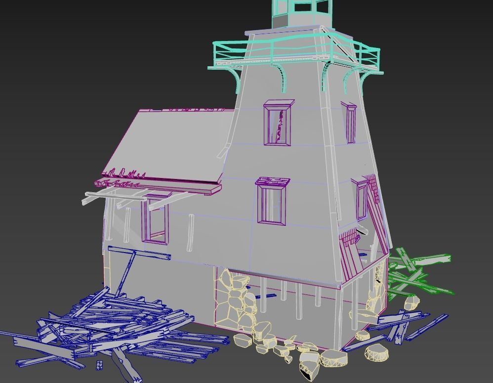 Destroyed Wooden Lighthouse 3D model | CGTrader