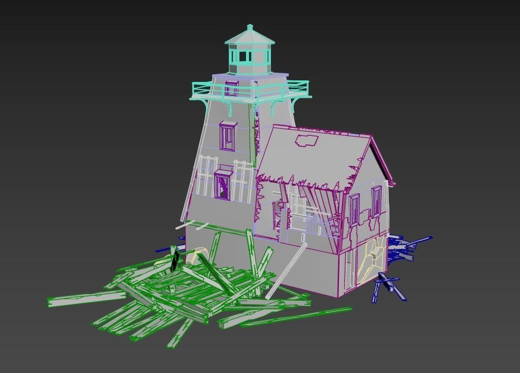 Destroyed Wooden Lighthouse 3D model | CGTrader