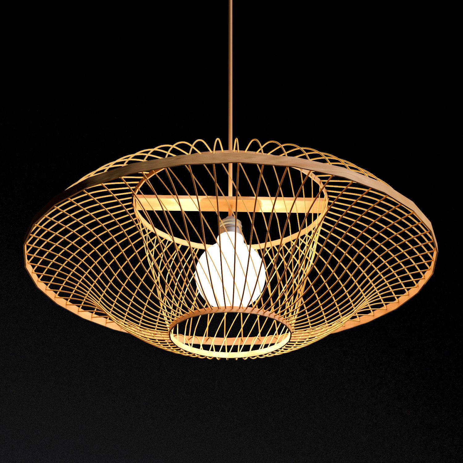 Rattan Lighting Set 8 3D model | CGTrader