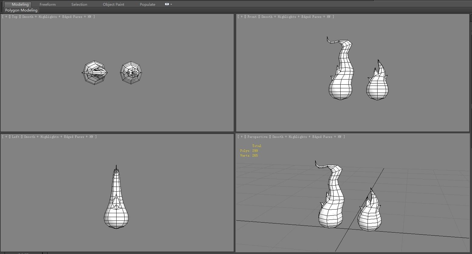 3D model Cartoon yellow flame monster - Fire demons VR / AR / low-poly ...