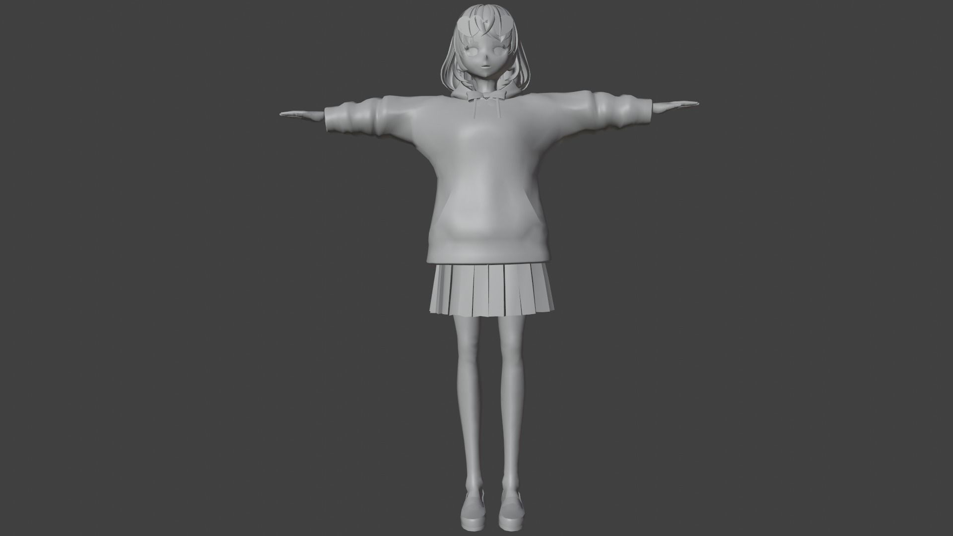 3D model cute anime girl character - Yumi VR / AR / low-poly | CGTrader