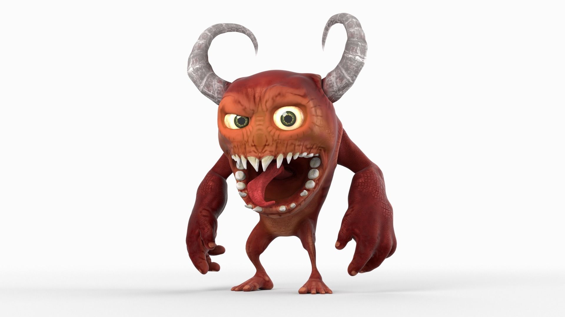 3D model Funny Cartoon Demon with Horns VR / AR / low-poly | CGTrader
