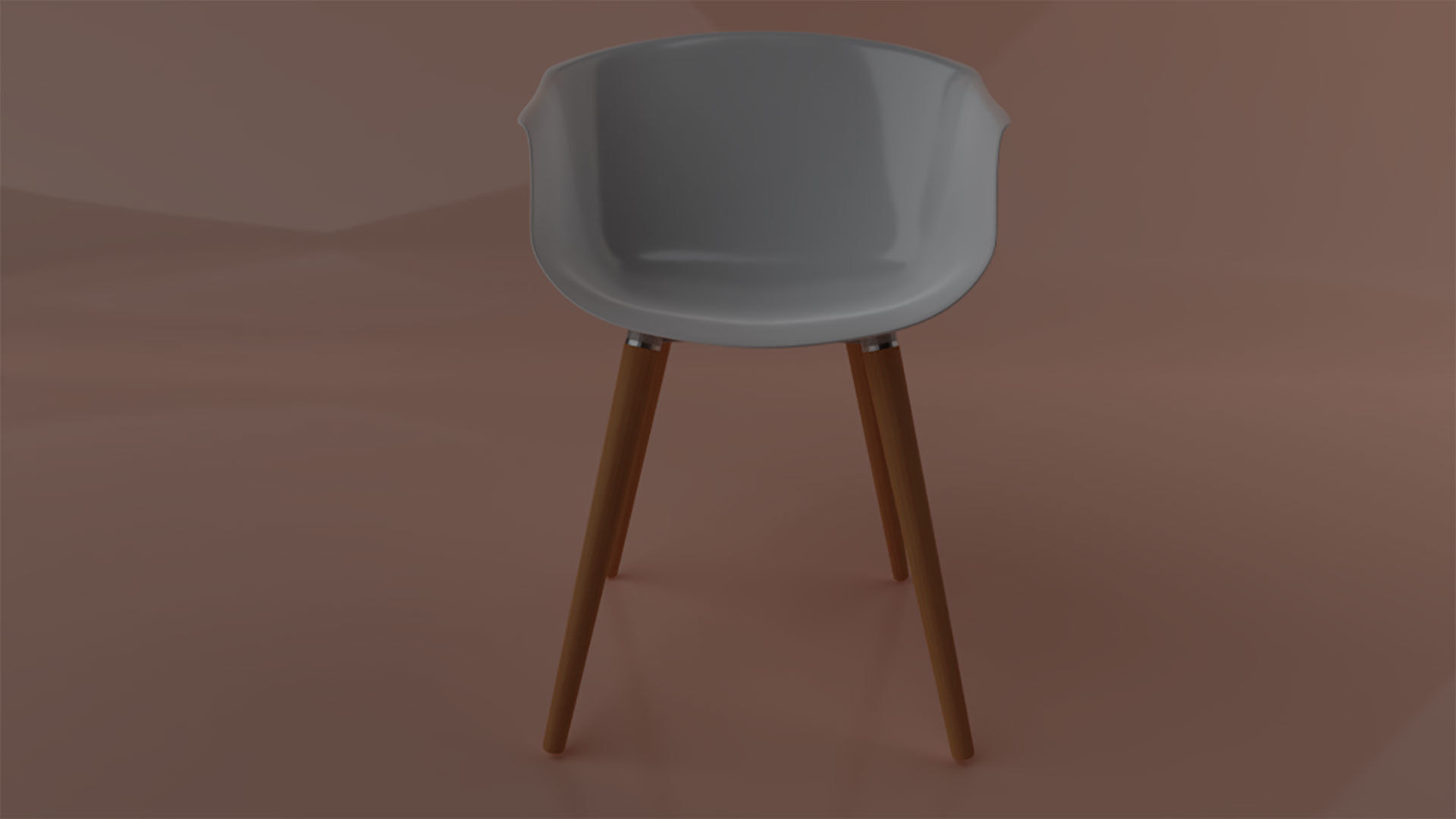 Curved-Back Plastic Dining Chair 3D model | CGTrader