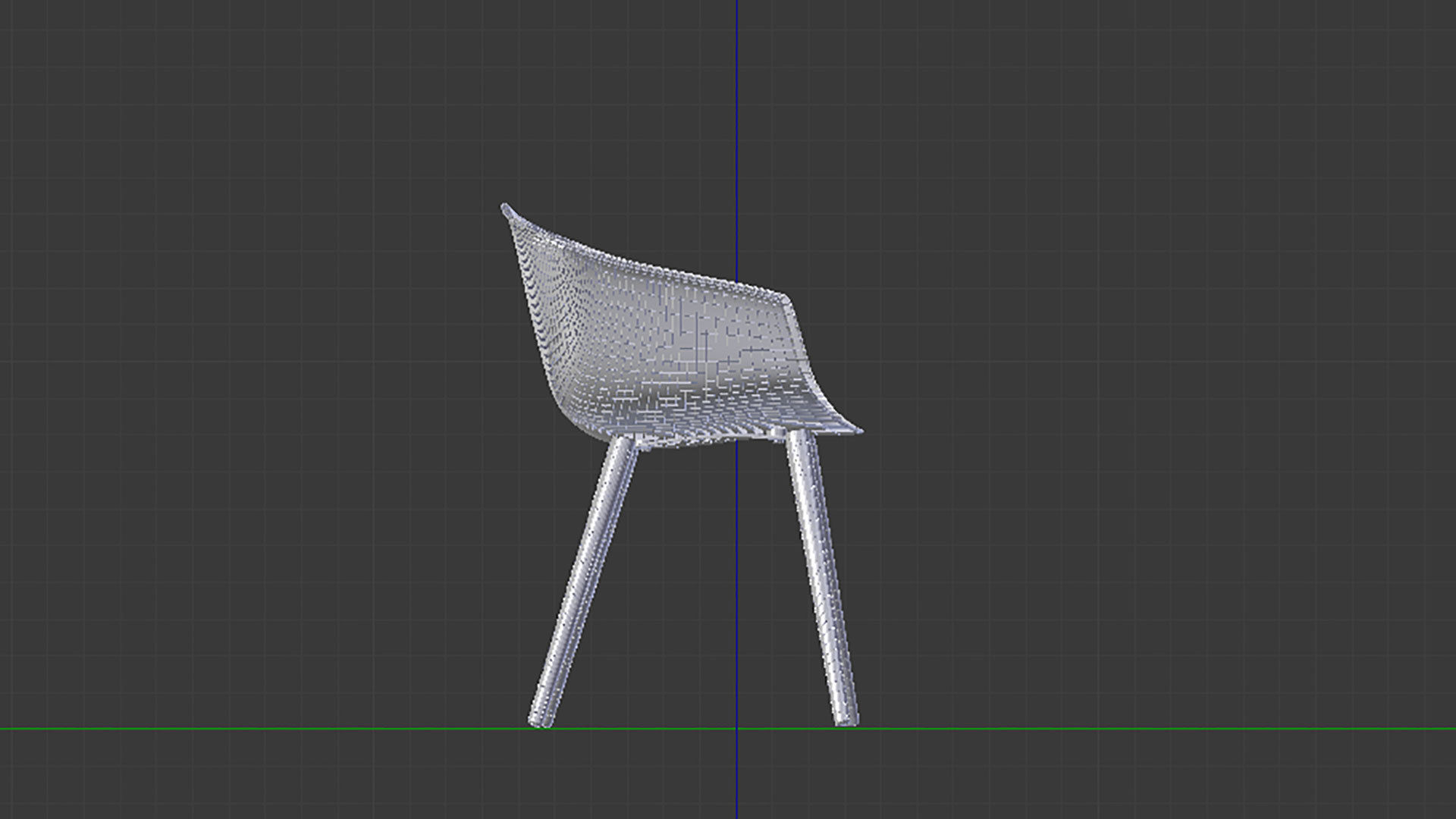 Curved-Back Plastic Dining Chair 3D model | CGTrader