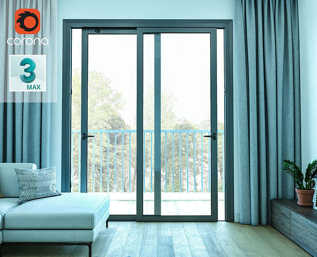 Sliding door 3D model | CGTrader