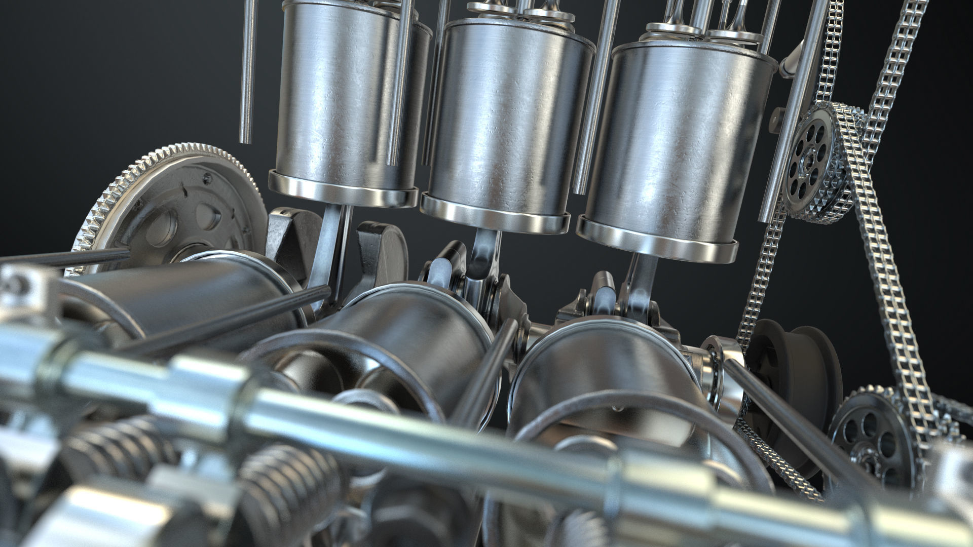 V6 Engine Working Animated 3D model animated rigged | CGTrader