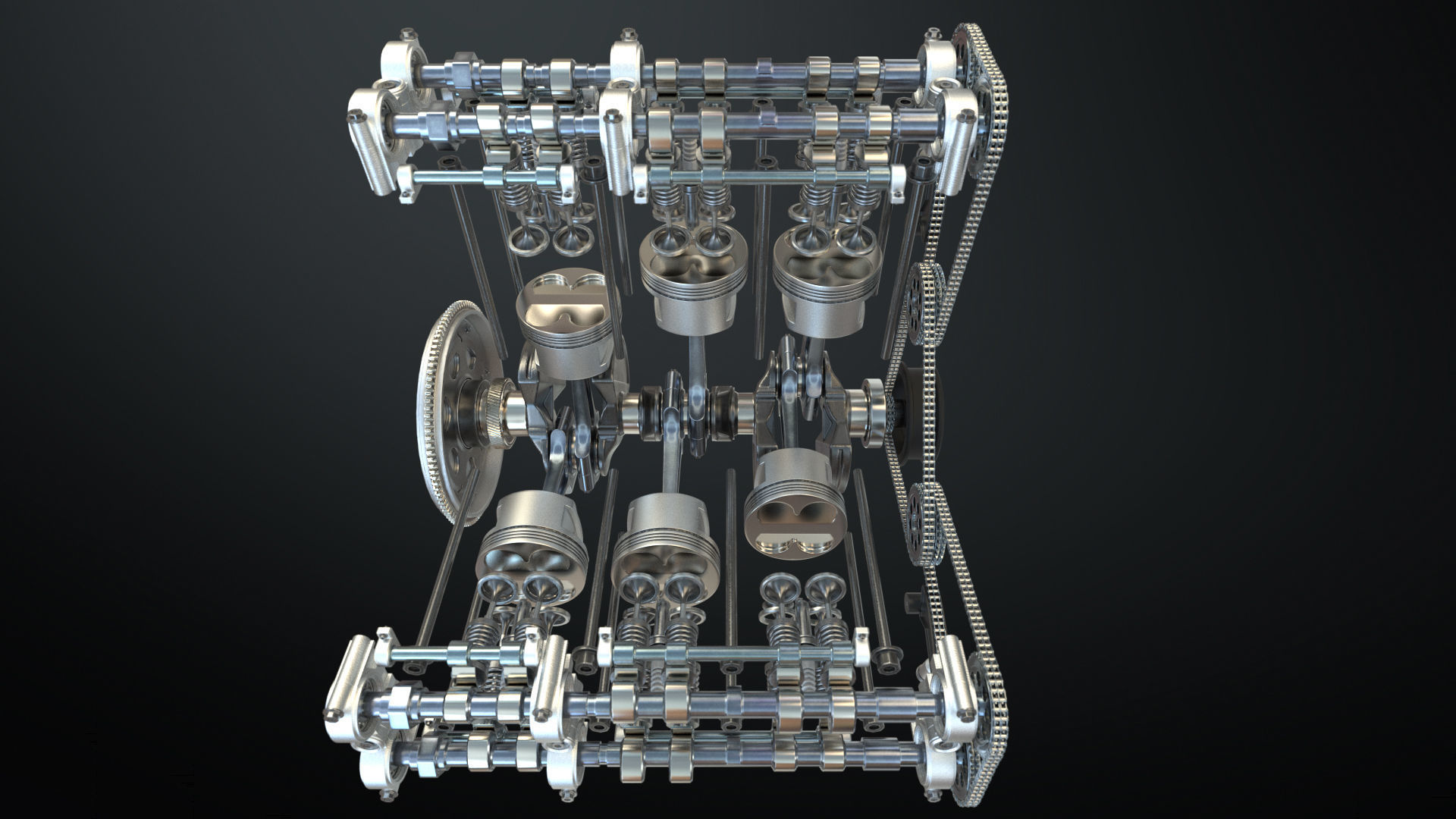V6 Engine Working Animated 3D model animated rigged | CGTrader