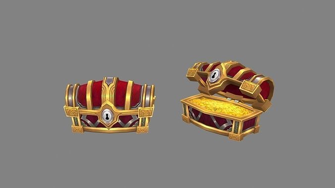 3D model Cartoon treasure chest VR / AR / low-poly | CGTrader