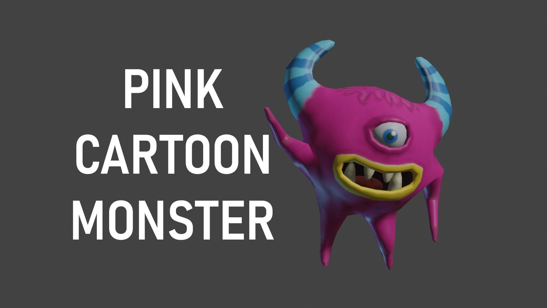 3D model Pink Cartoon Monster VR / AR / low-poly | CGTrader