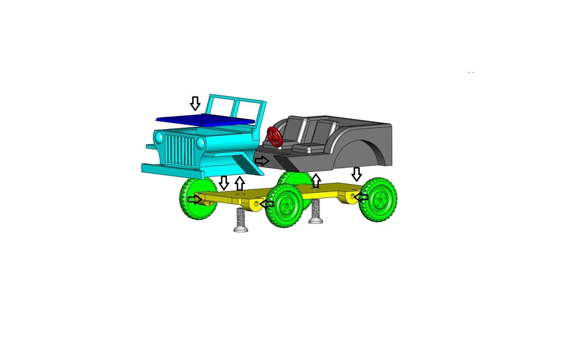 Simple Jeep 3D model 3D printable | CGTrader