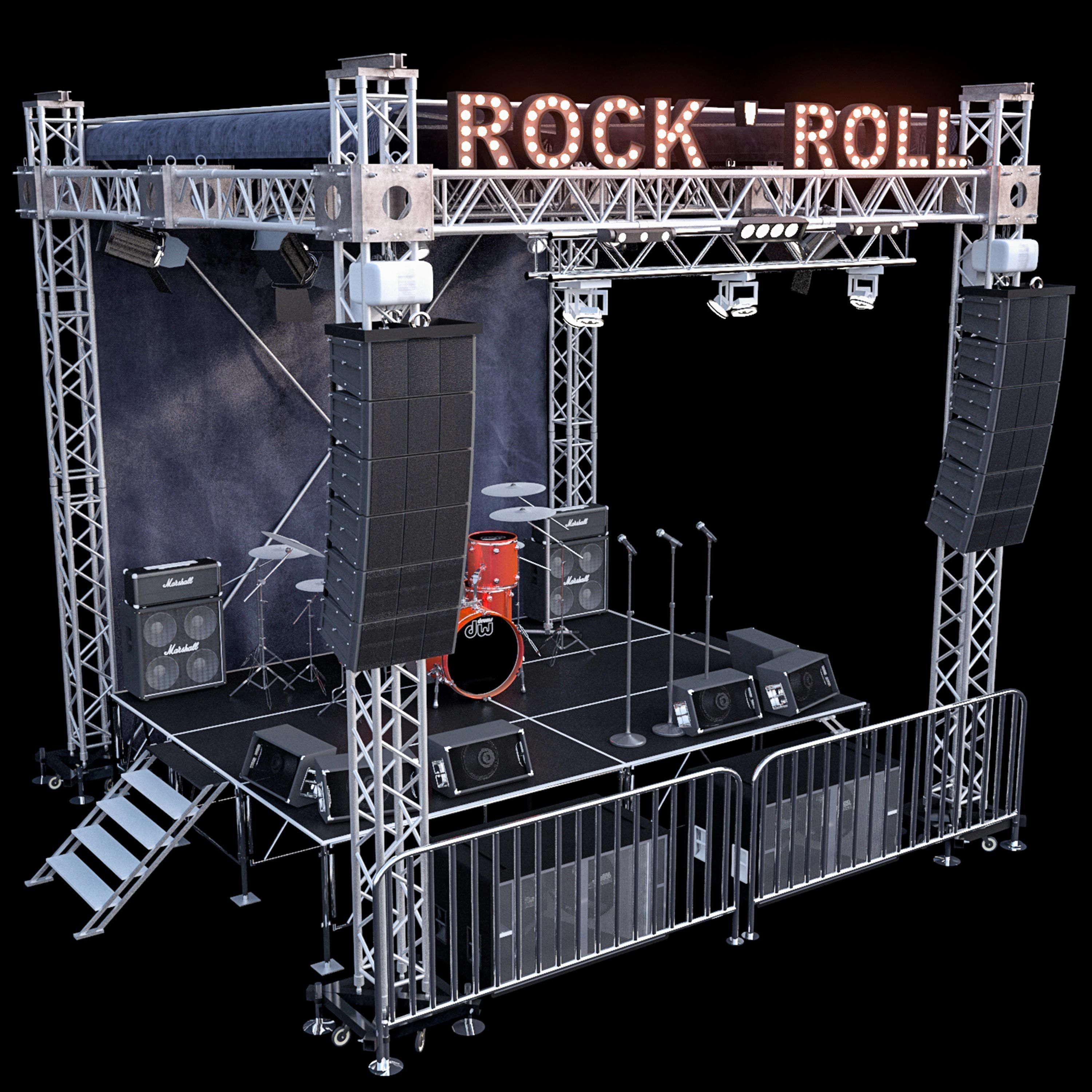Mini Concert Stage 2 3D model | CGTrader