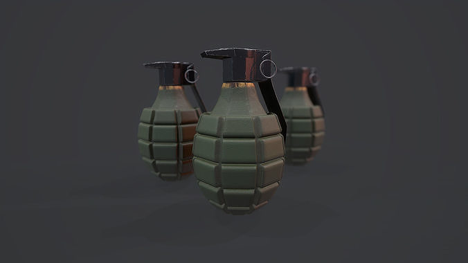 MK2 Grenade - Models and Textures Low-poly free VR / AR / low-poly 3D ...