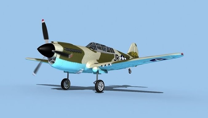 Curtiss P-40N Warhawk V05 USAAF 3D model animated rigged | CGTrader