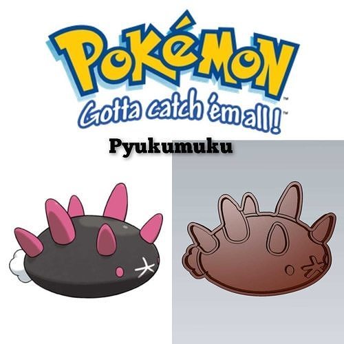 Pokemon Pyukumuku Cookie Cutter Stamp Cake Decorating 3D model animated ...