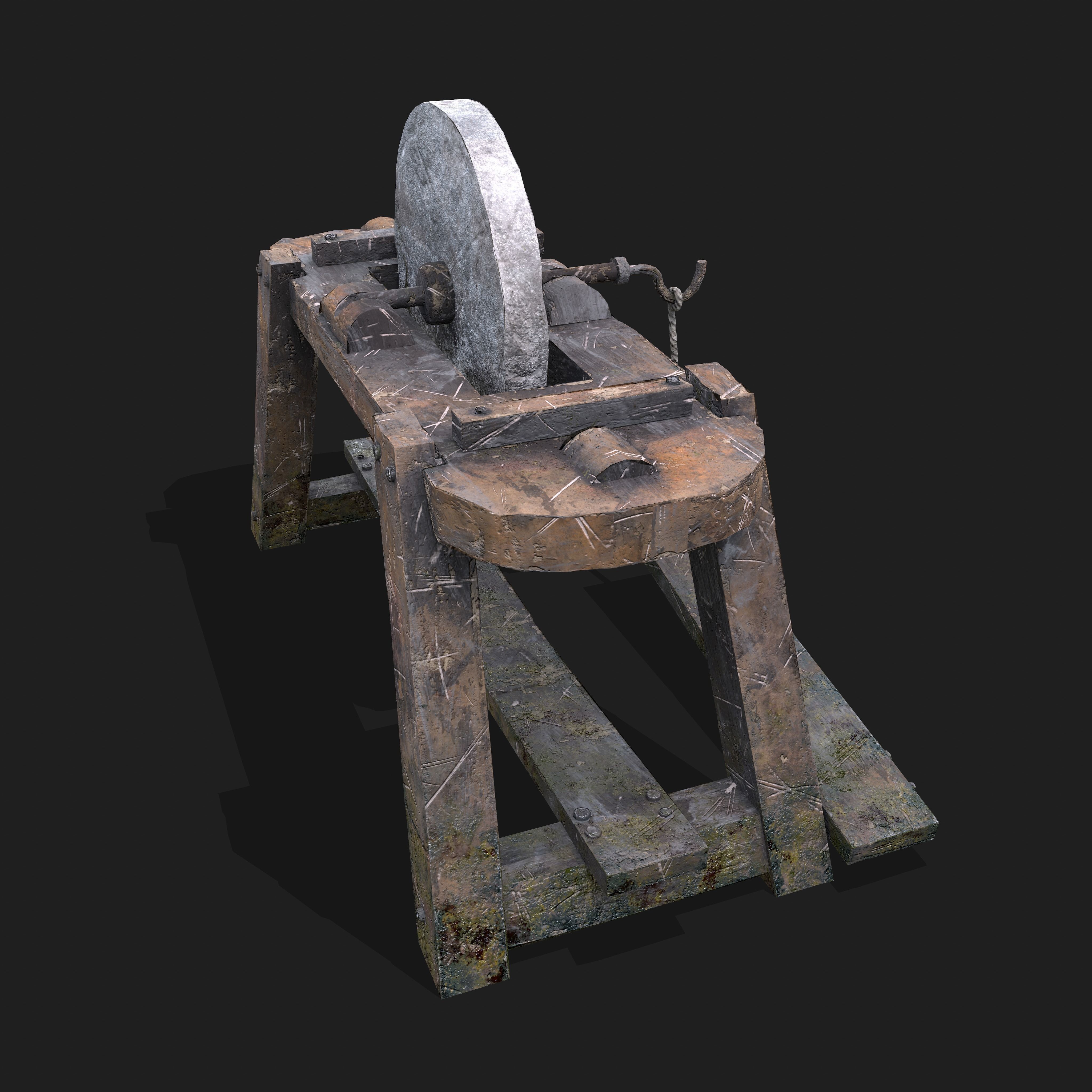 3D model Medieval Grindstone VR / AR / low-poly | CGTrader