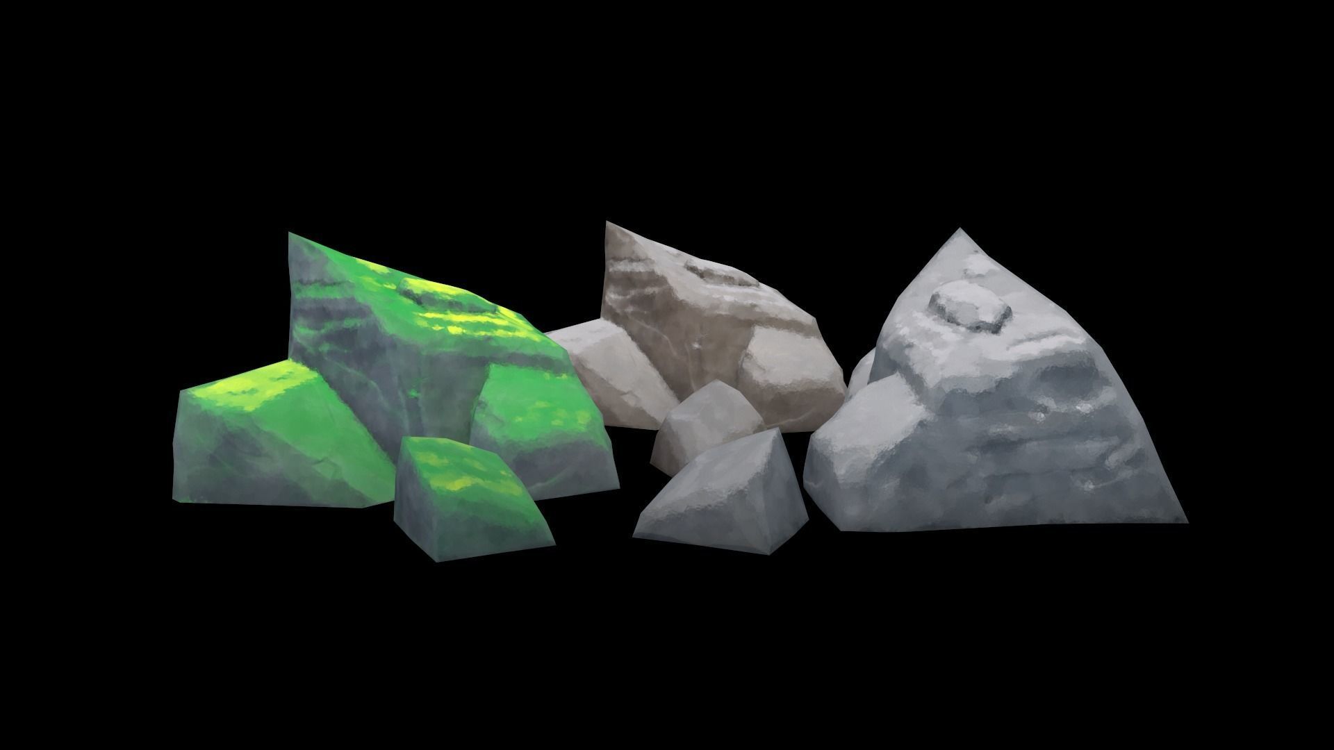 3D model Stylized Ghibli Rocks 1 VR / AR / low-poly | CGTrader