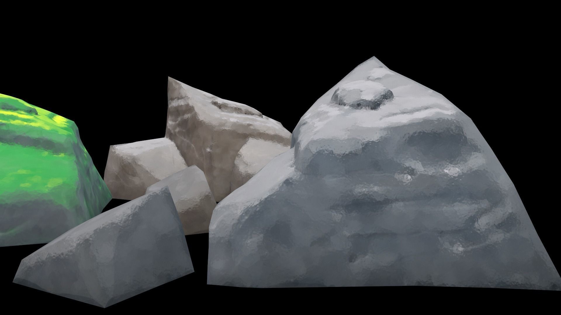 3D model Stylized Ghibli Rocks 1 VR / AR / low-poly | CGTrader