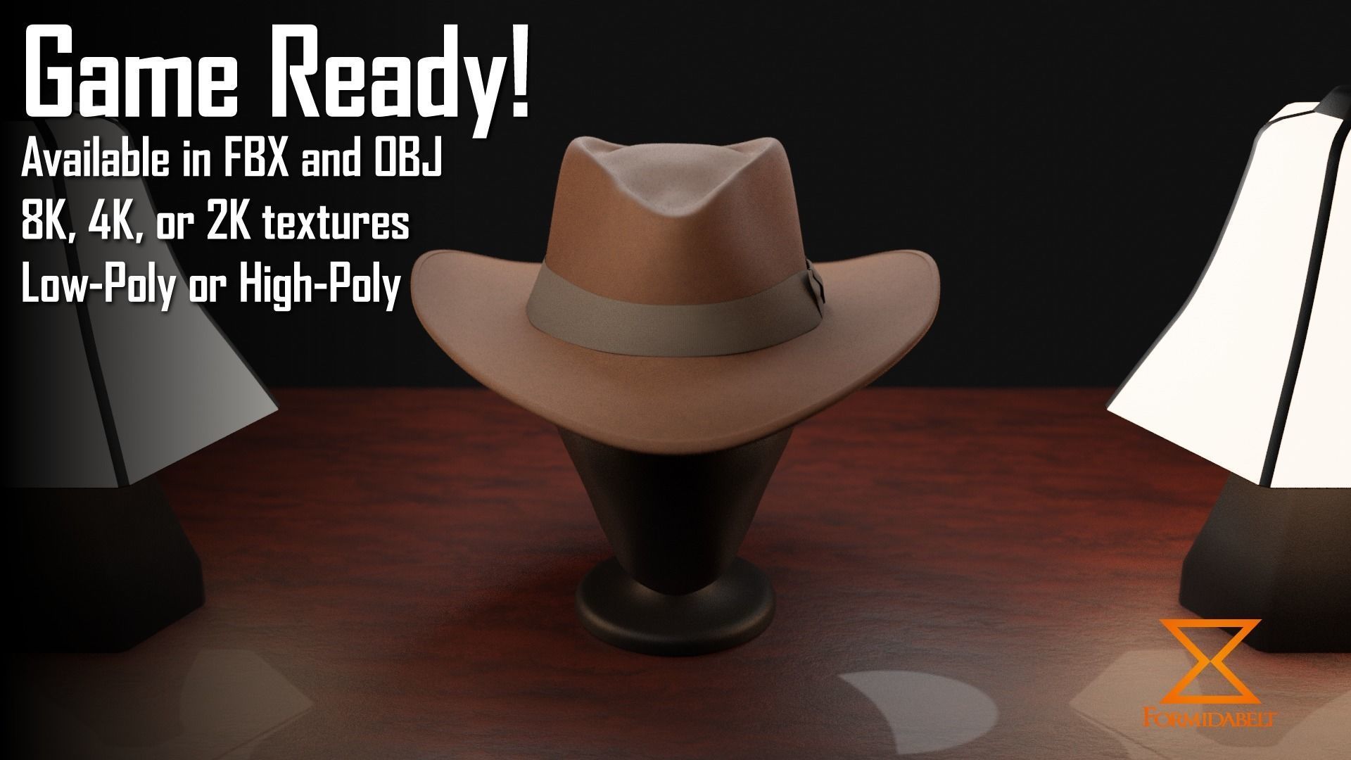 3D model Realistic Game-Ready Fedora hat VR / AR / low-poly | CGTrader