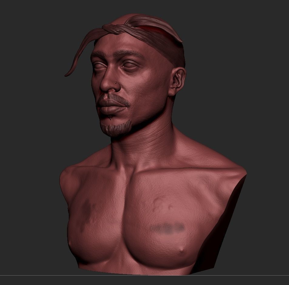 Tupac Shakur Bust 3D model 3D printable | CGTrader
