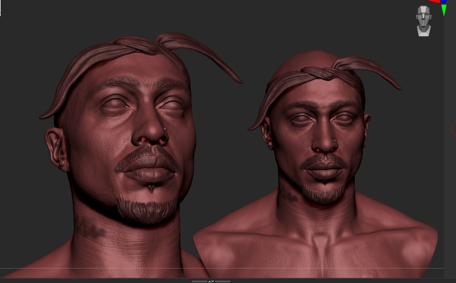 Tupac Shakur Bust 3D model 3D printable | CGTrader