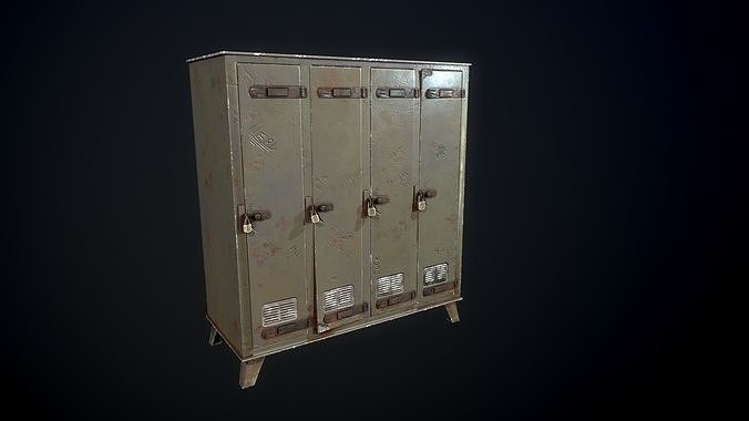 3D model Old Damaged lockers VR / AR / low-poly | CGTrader