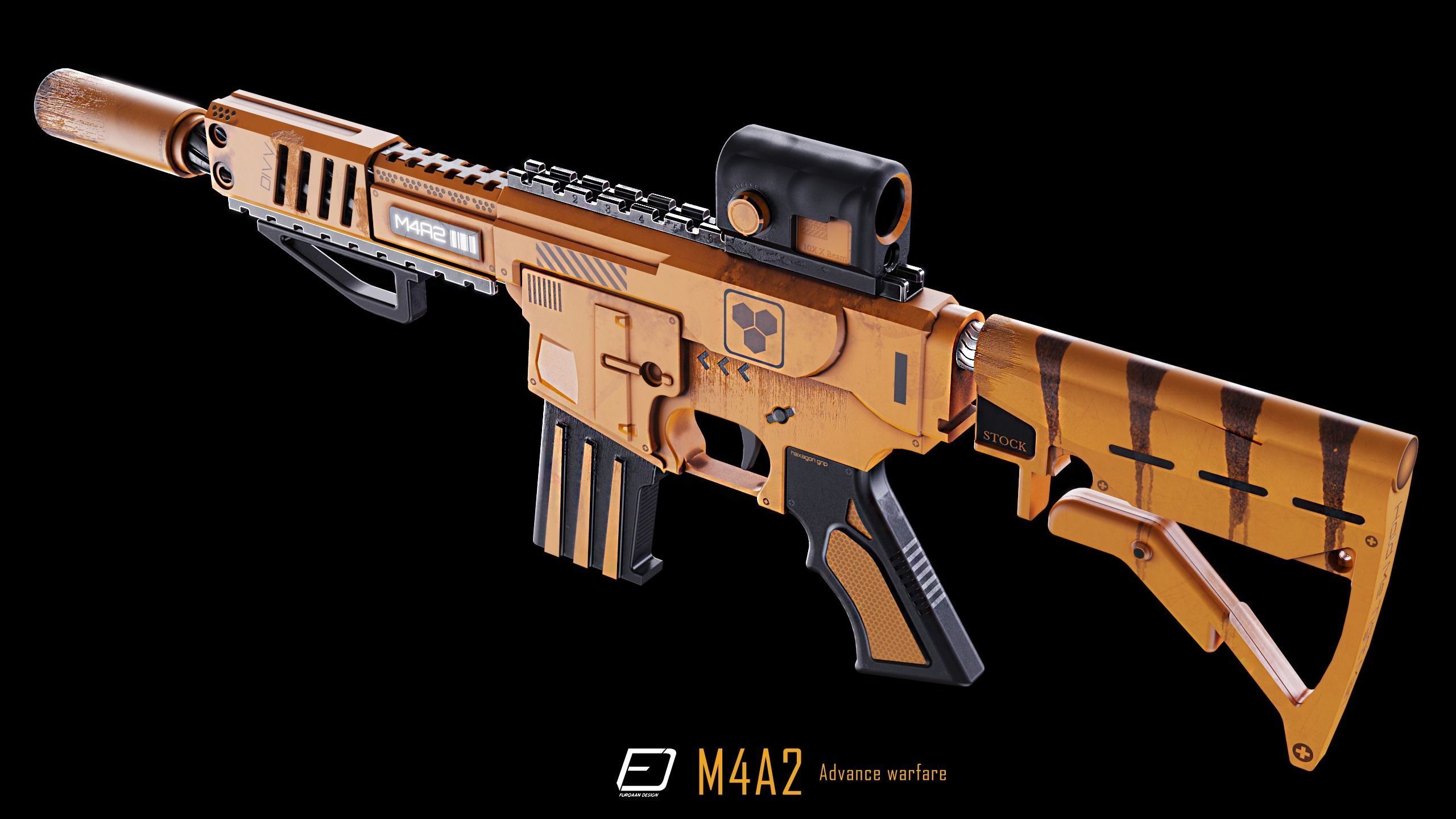 3D model Modern M4A2 PBR Gun VR / AR / low-poly | CGTrader