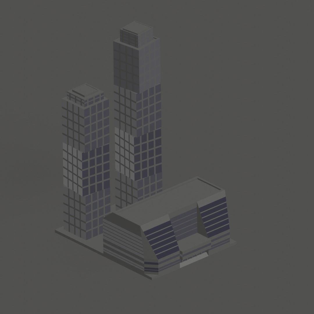 3D model Simple skyscrapers pack VR / AR / low-poly | CGTrader