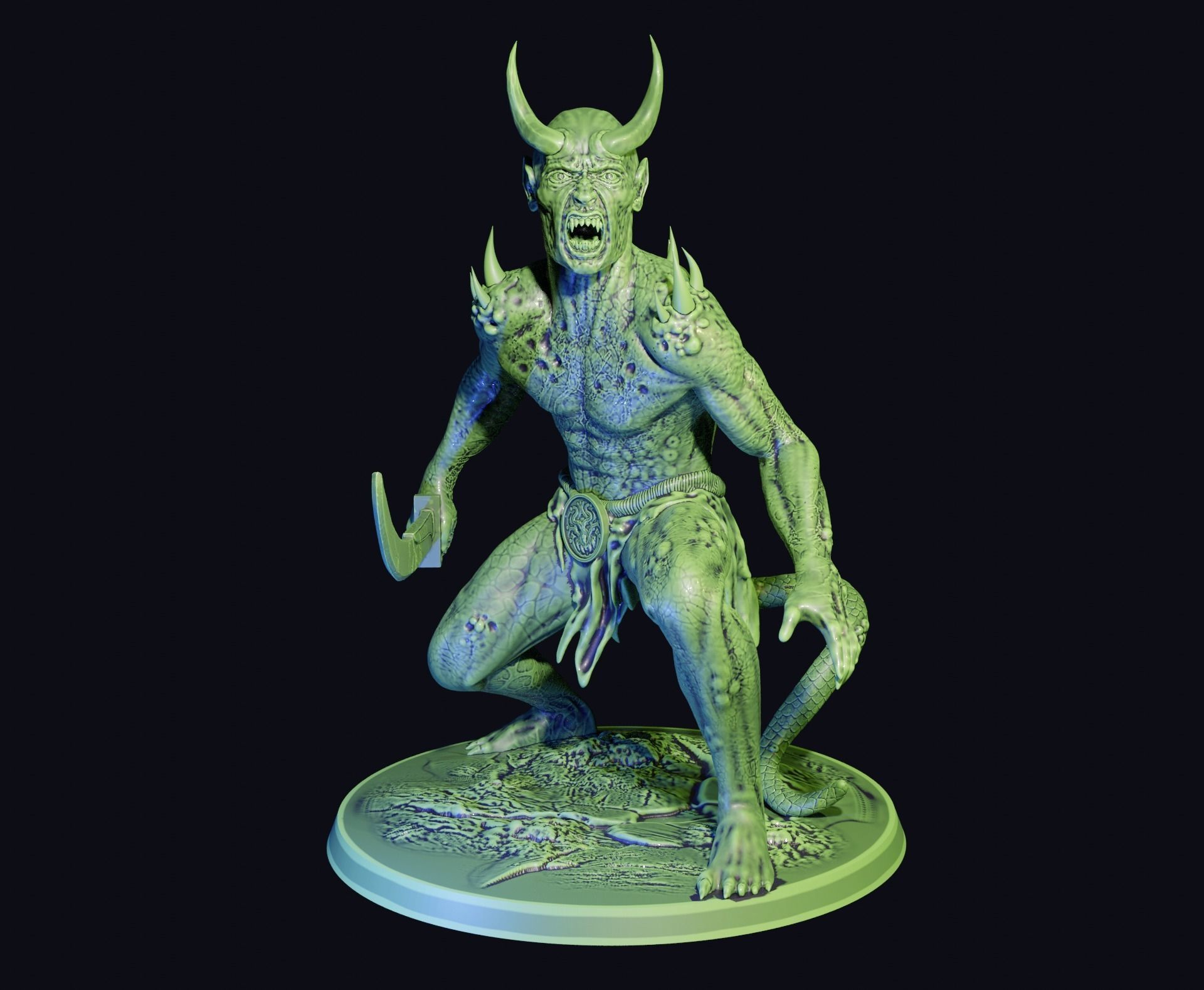 Crouching Demon 3D model | CGTrader