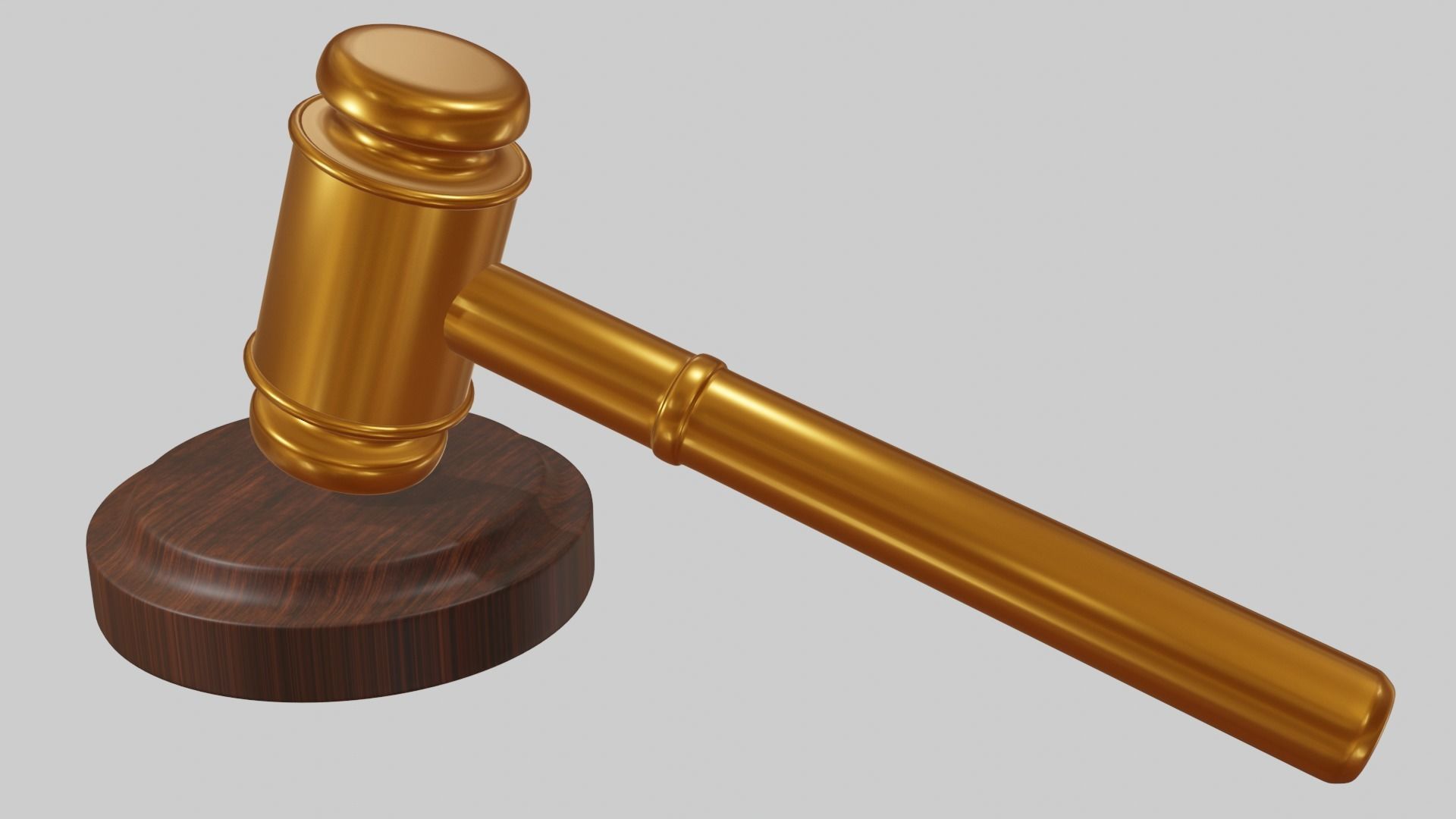 Gavel Hammer Gold and wood mallet judges hammer 3D model rigged | CGTrader