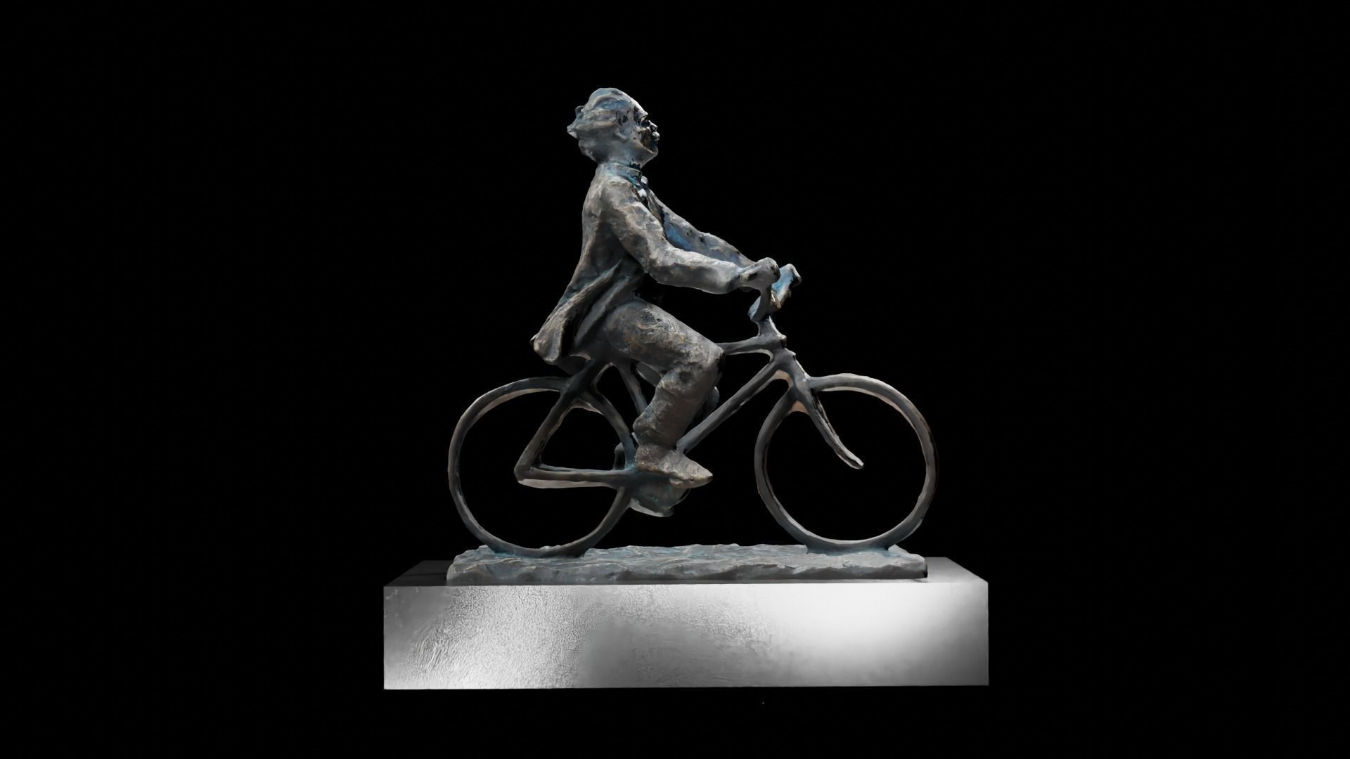 3D model Einstein on bike statue VR / AR / low-poly | CGTrader