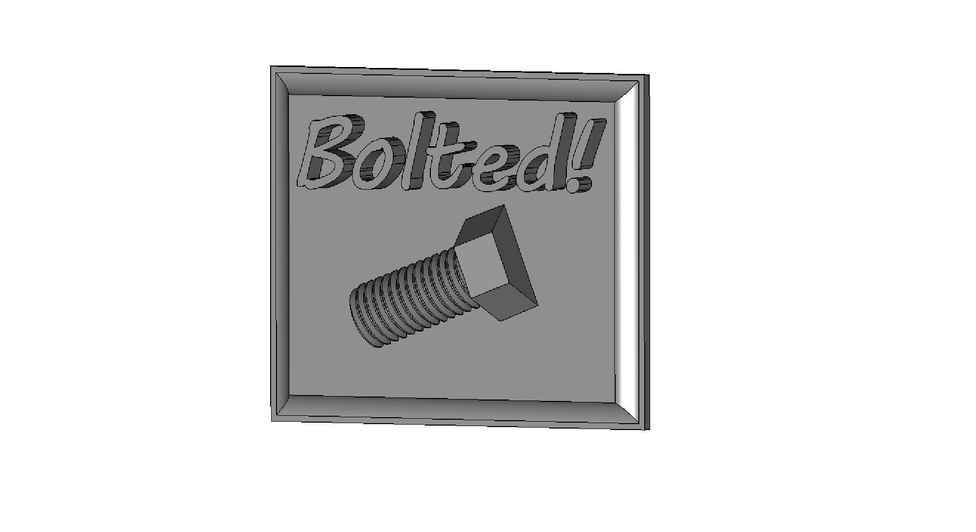 Bolted Sign 3D model 3D printable | CGTrader