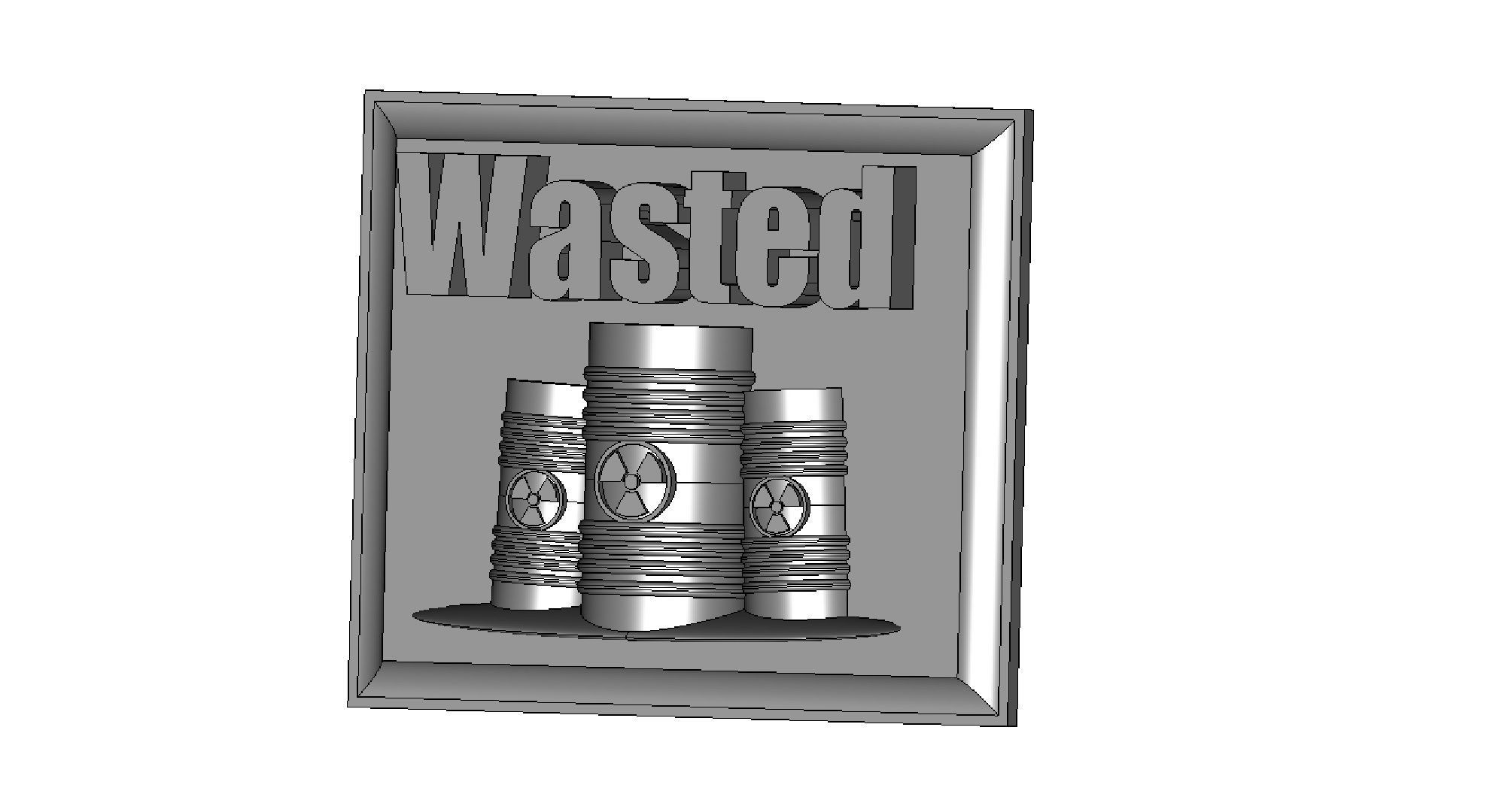 Wasted Sign 3D model 3D printable | CGTrader