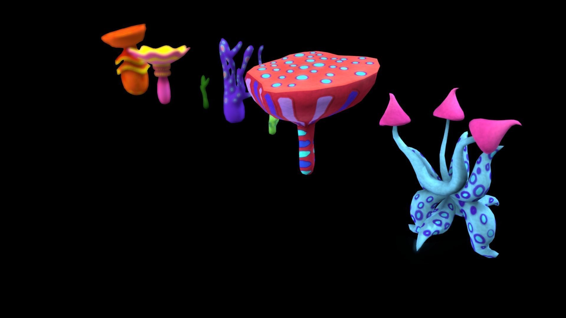 3D model Cartoon Tree Mushroom2 VR / AR / low-poly | CGTrader