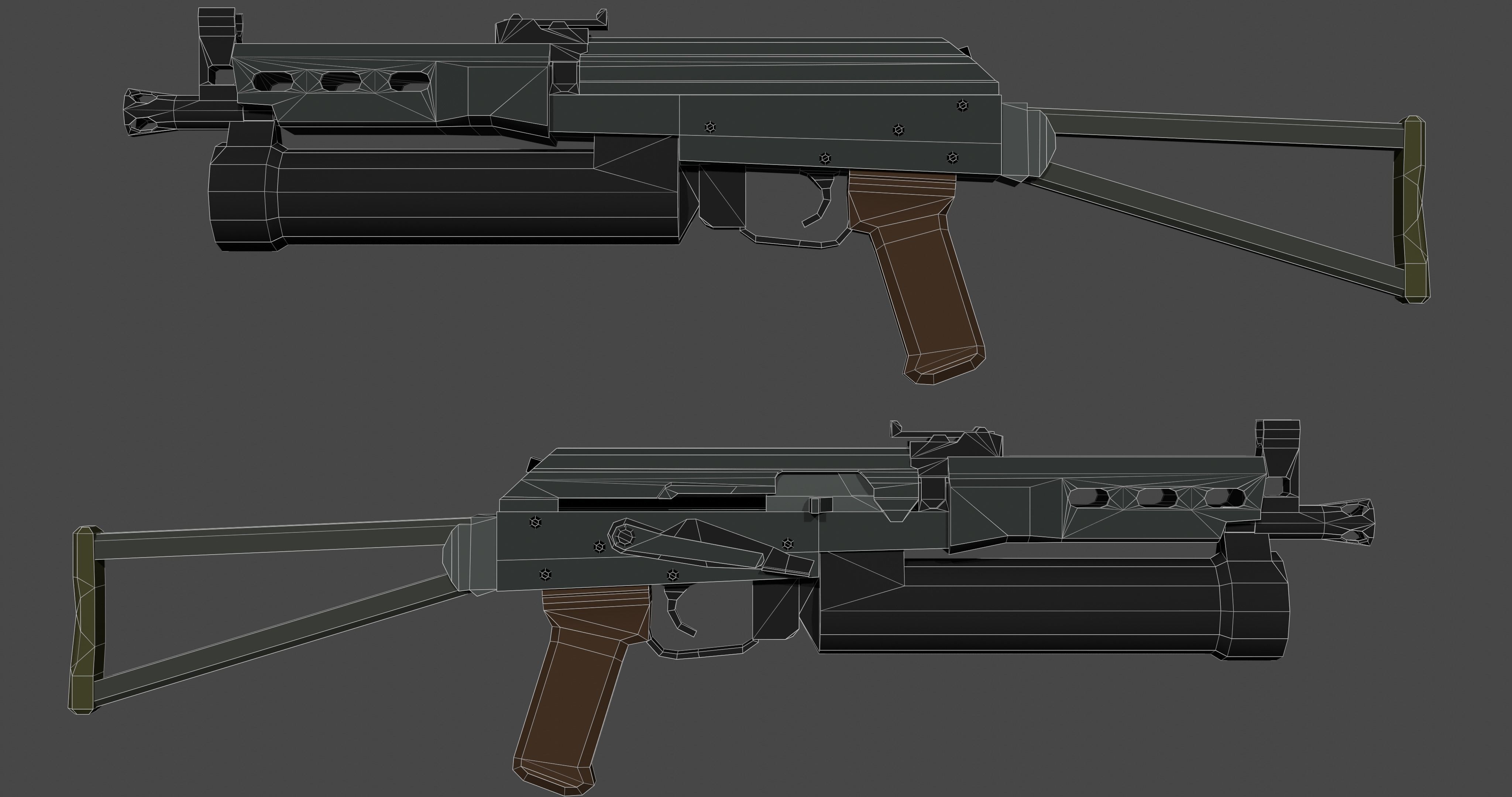 3D model BIZON Weapons of the Russian Army - BIZON Low poly VR / AR ...